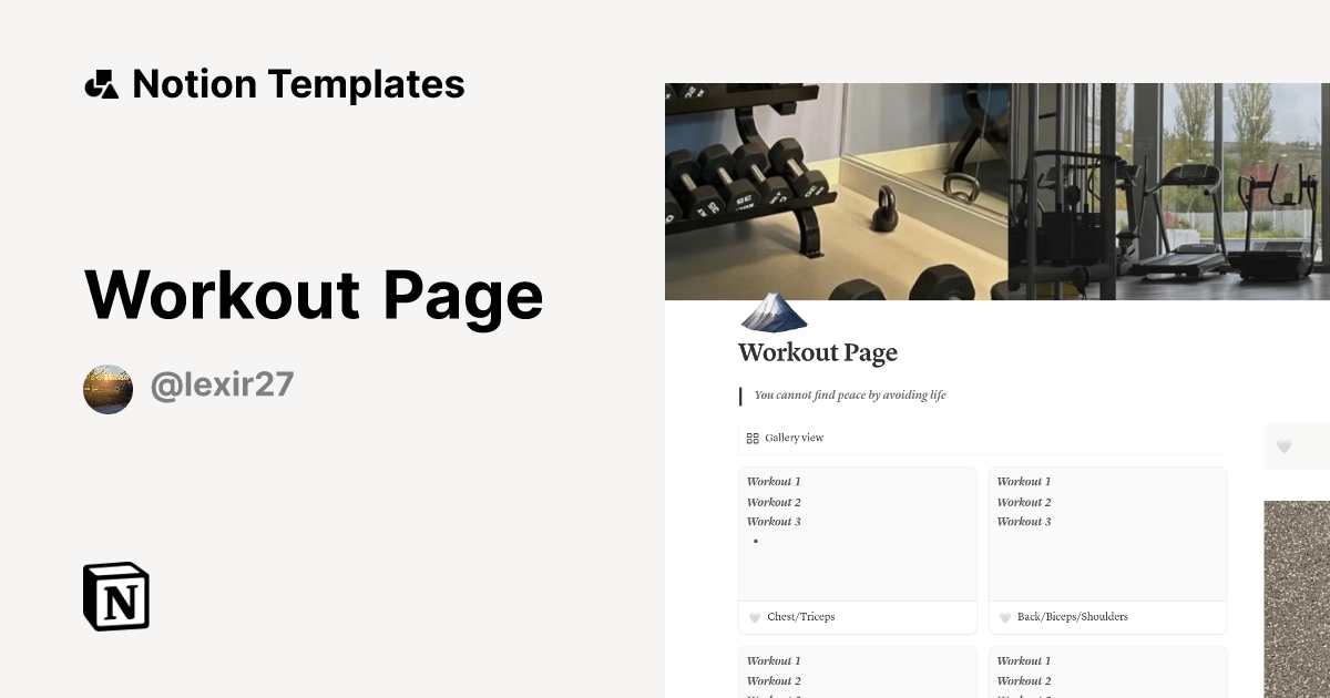 Workout Page Template | Notion Marketplace