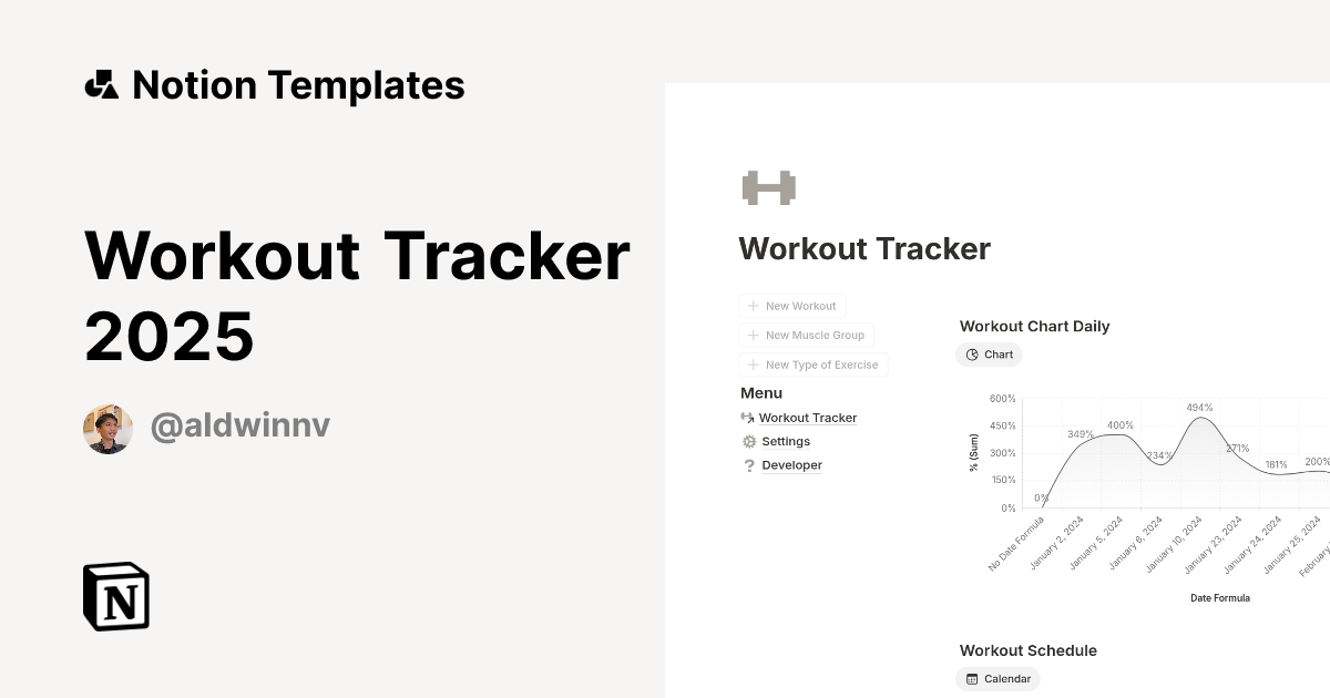 Workout Tracker 2025 Template | Notion Marketplace