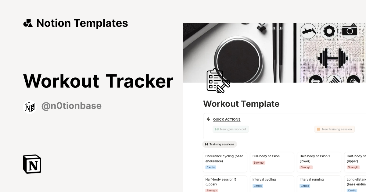 Workout Tracker Template by N0tionbase | Notion Marketplace