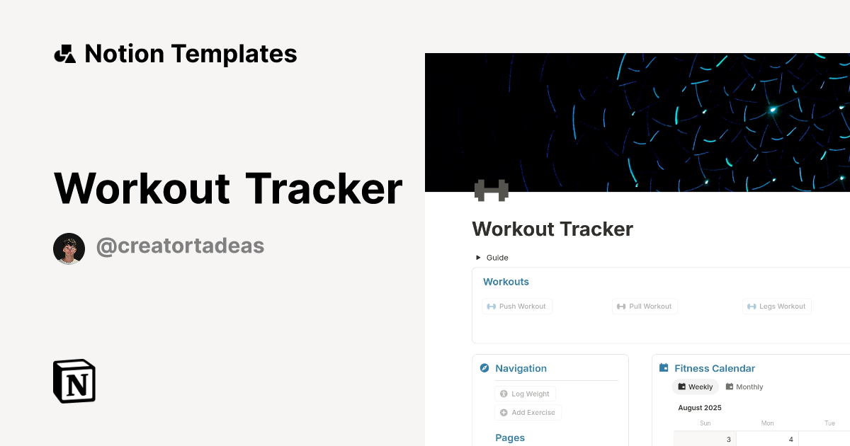 Workout Tracker Template | Notion Marketplace