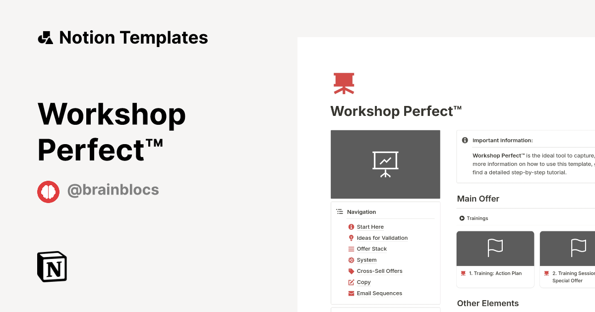 Workshop Perfect™ Template | Notion Marketplace