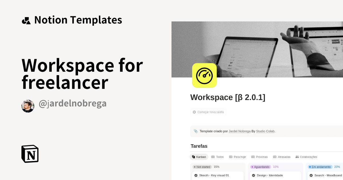 Workspace for freelancer Template by Jardel Nobrega | Notion Marketplace
