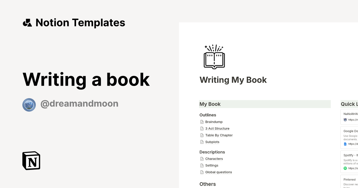 Writing a book Template by Maria | Notion Marketplace
