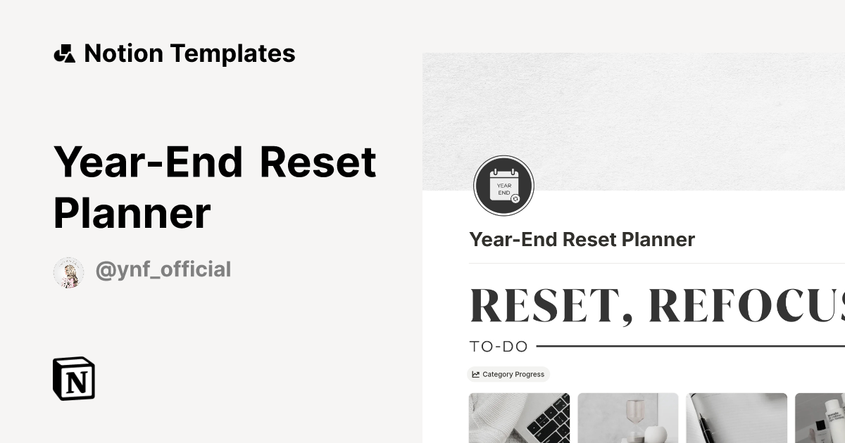 Year-End Reset Planner Template by YNF Templates | Notion Marketplace