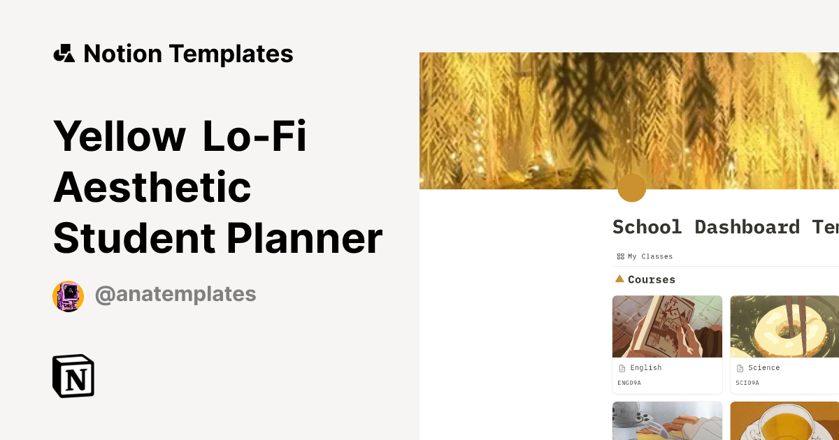 Yellow Lo-Fi Aesthetic Student Planner Template by School Planner ...