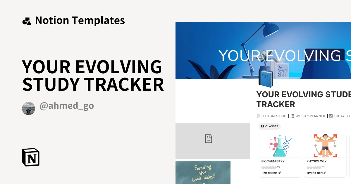 YOUR EVOLVING STUDY TRACKER Template | Notion Marketplace