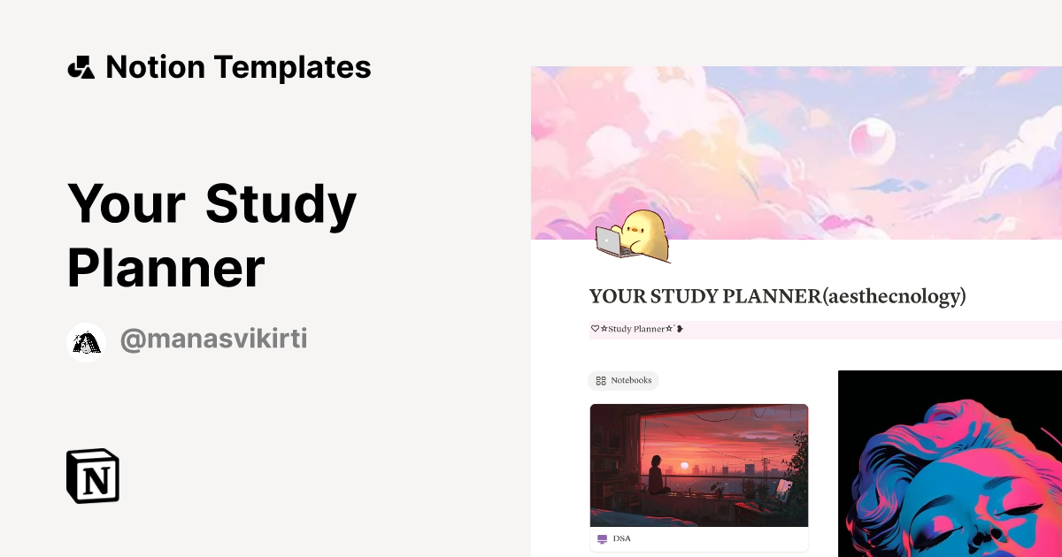 Your Study Planner Template by Manasvi's Study Planner & Templates ...