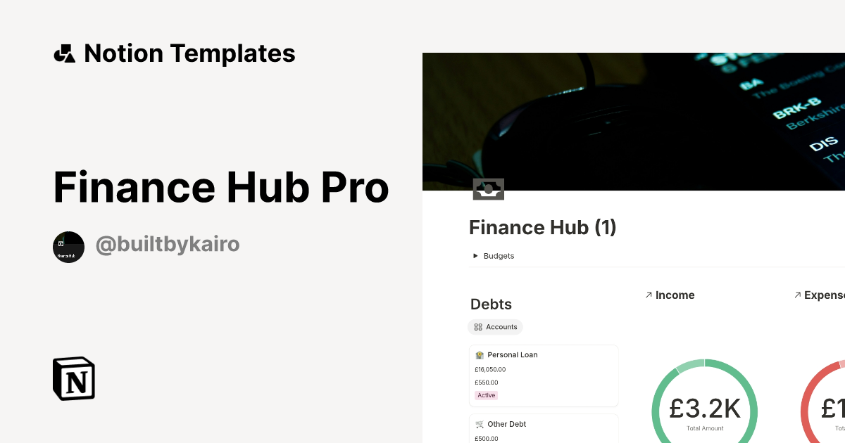 Finance Hub Pro Template | Notion Marketplace