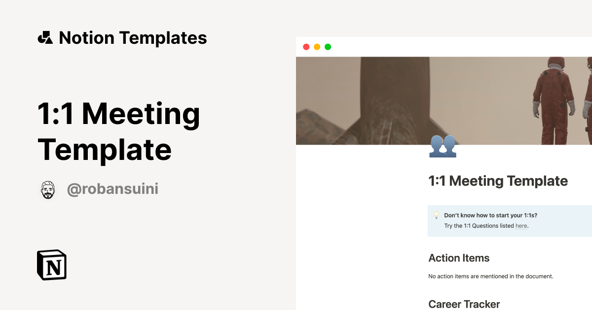 1:1 Meeting Template Template | Notion Marketplace