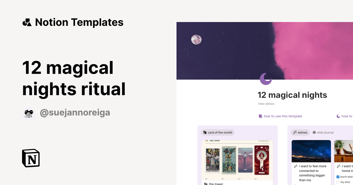 12 magical nights ritual Template by Sue-Jan Noreiga | Notion Marketplace