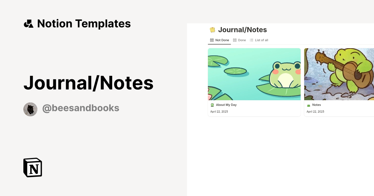 Journal/Notes Template | Notion Marketplace