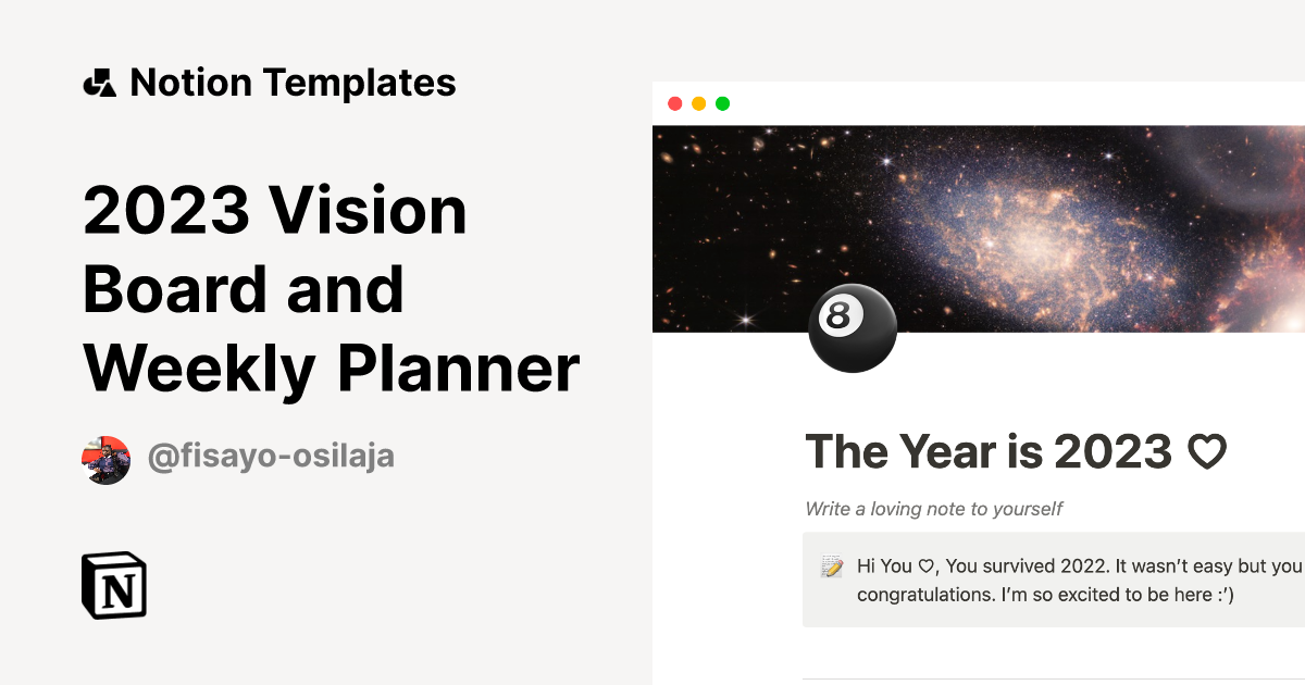 2023 Vision Board and Weekly Planner Template by Fisayo Osilaja ...