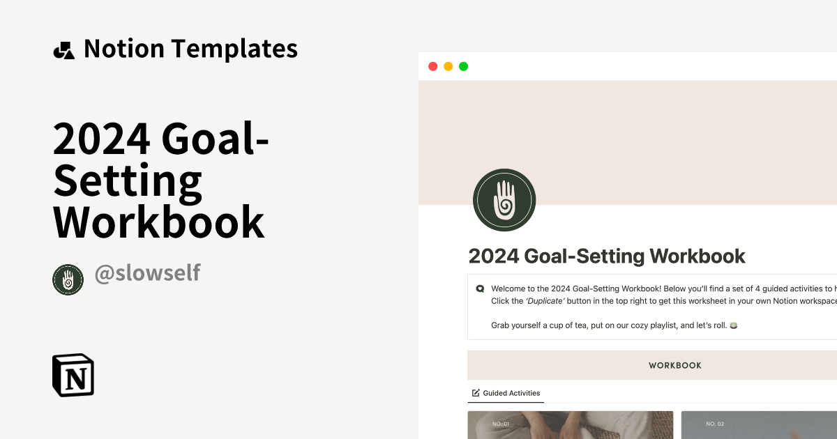 2024 Goal-Setting Workbook Template | Notion Marketplace