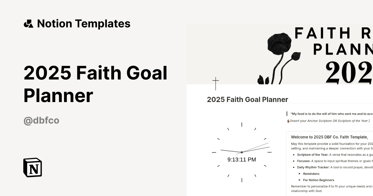 2025 Faith Goal Planner Template | Notion Marketplace