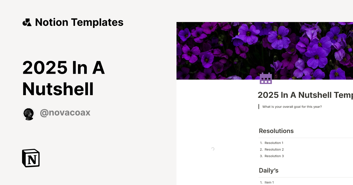 2025 In A Nutshell Template | Notion Marketplace