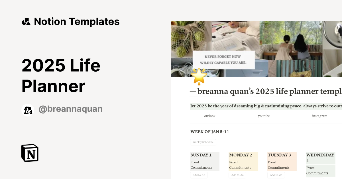 2025 Life Planner Template | Notion Marketplace