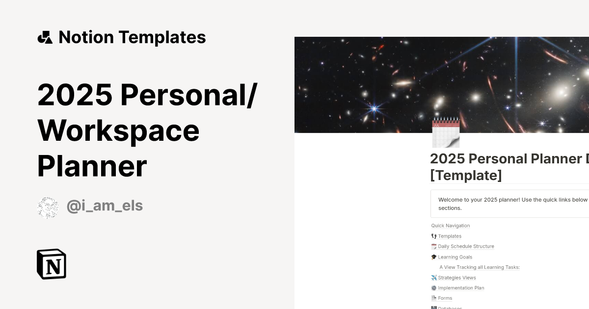 2025 Personal/Workspace Planner Template by Eniola Olawale | Notion ...