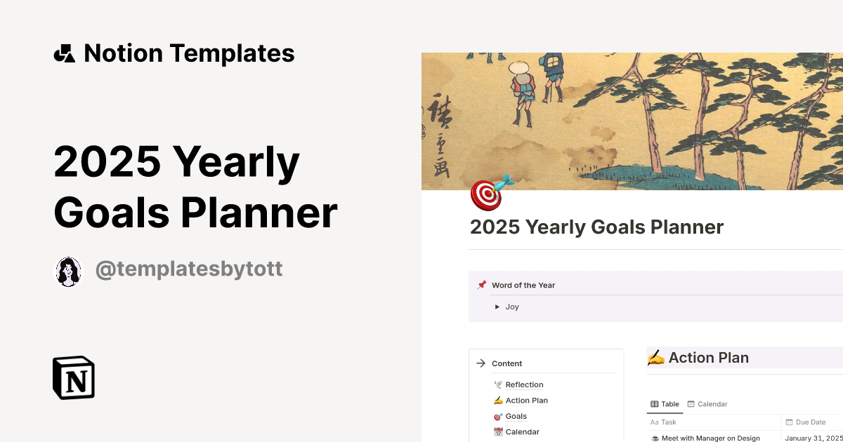 2025 Yearly Goals Planner Template | Notion Marketplace