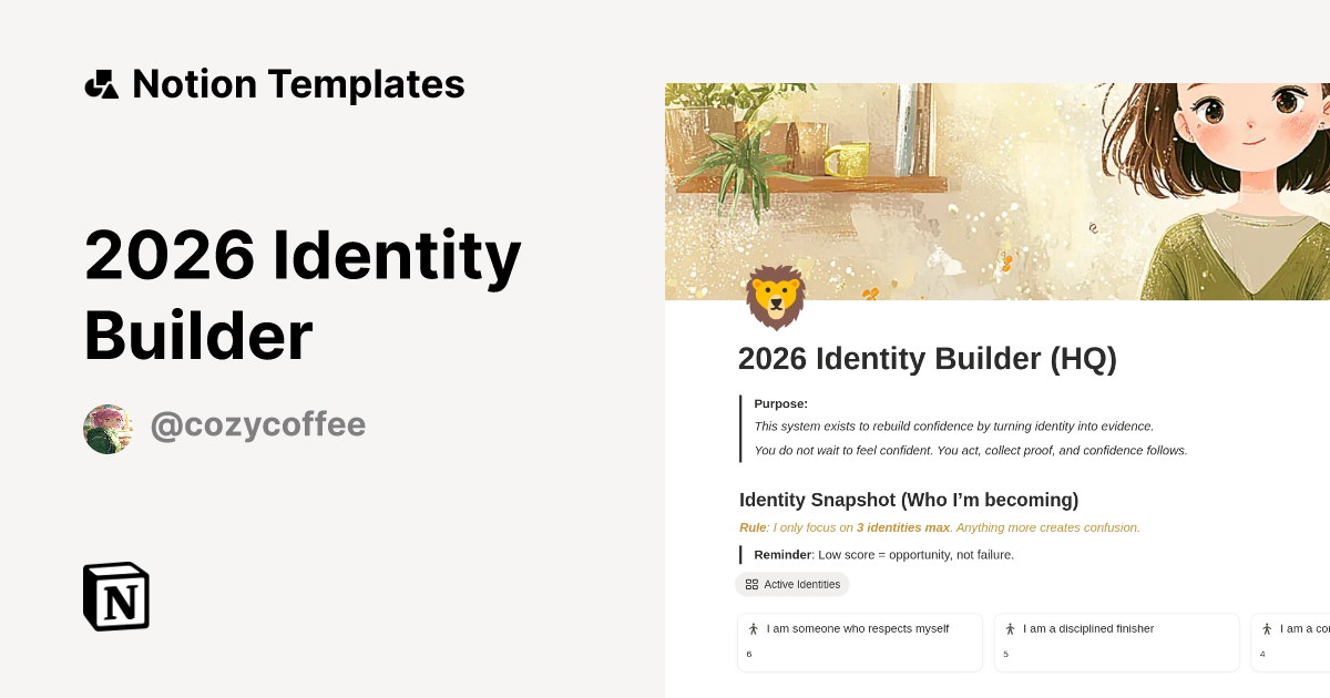 2026 Identity Builder Template | Notion Marketplace