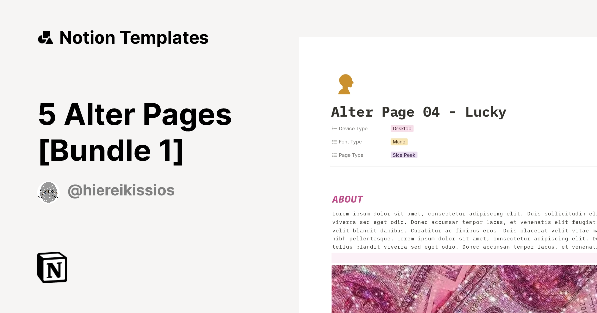 5 Alter Pages [Bundle 1] Template | Notion Marketplace