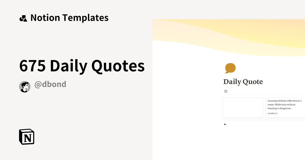 675 Daily Quotes Template by Denis | Notion Marketplace