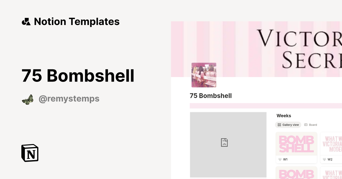 75 Bombshell Template by Rem | Notion Marketplace