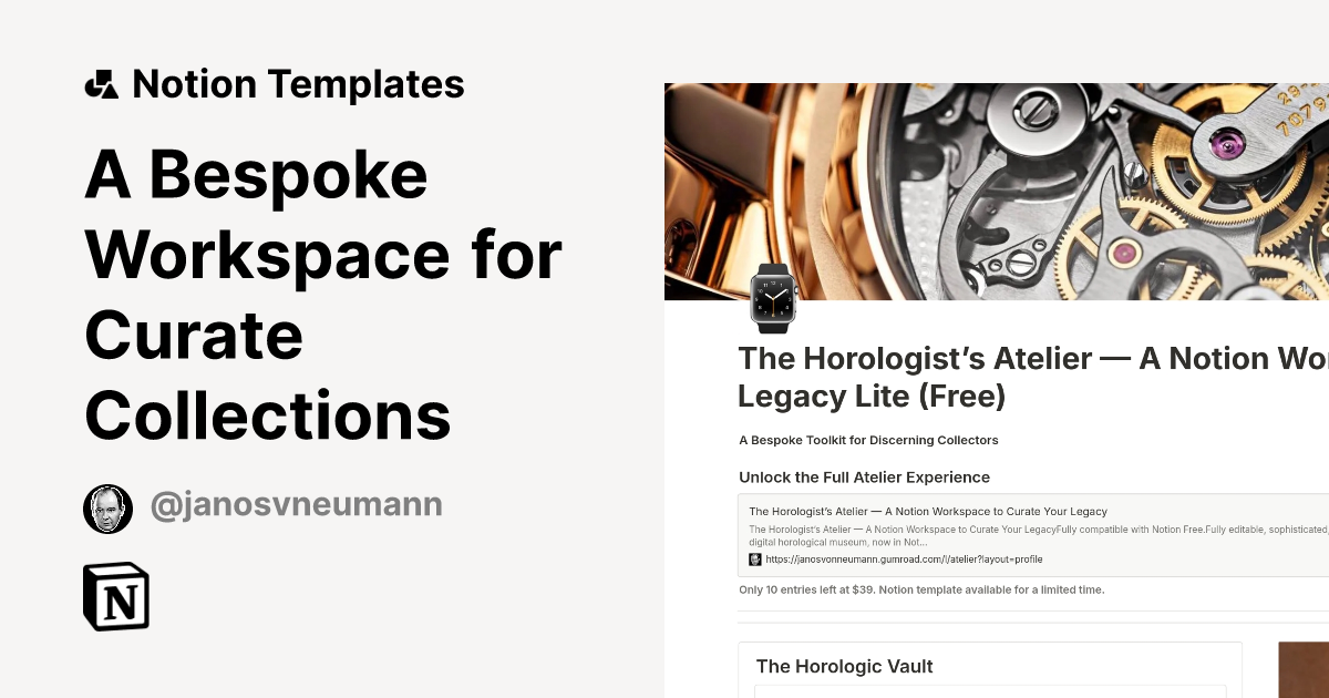 A Bespoke Workspace for Curate Collections Template | Notion Marketplace