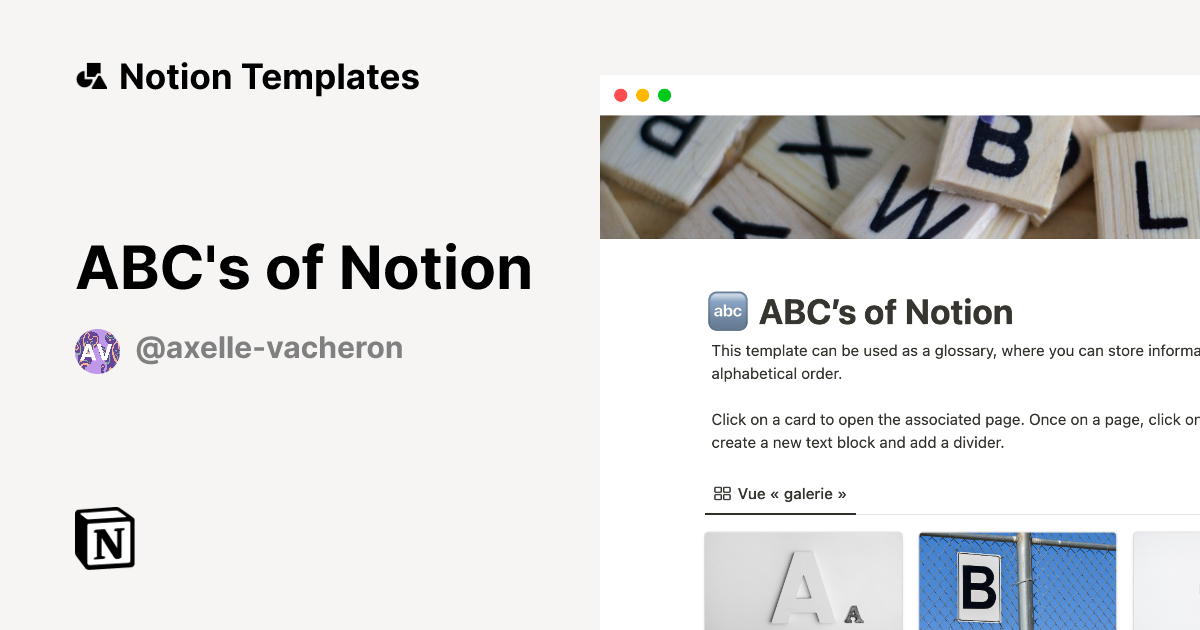 ABC's of Notion Template | Notion Marketplace