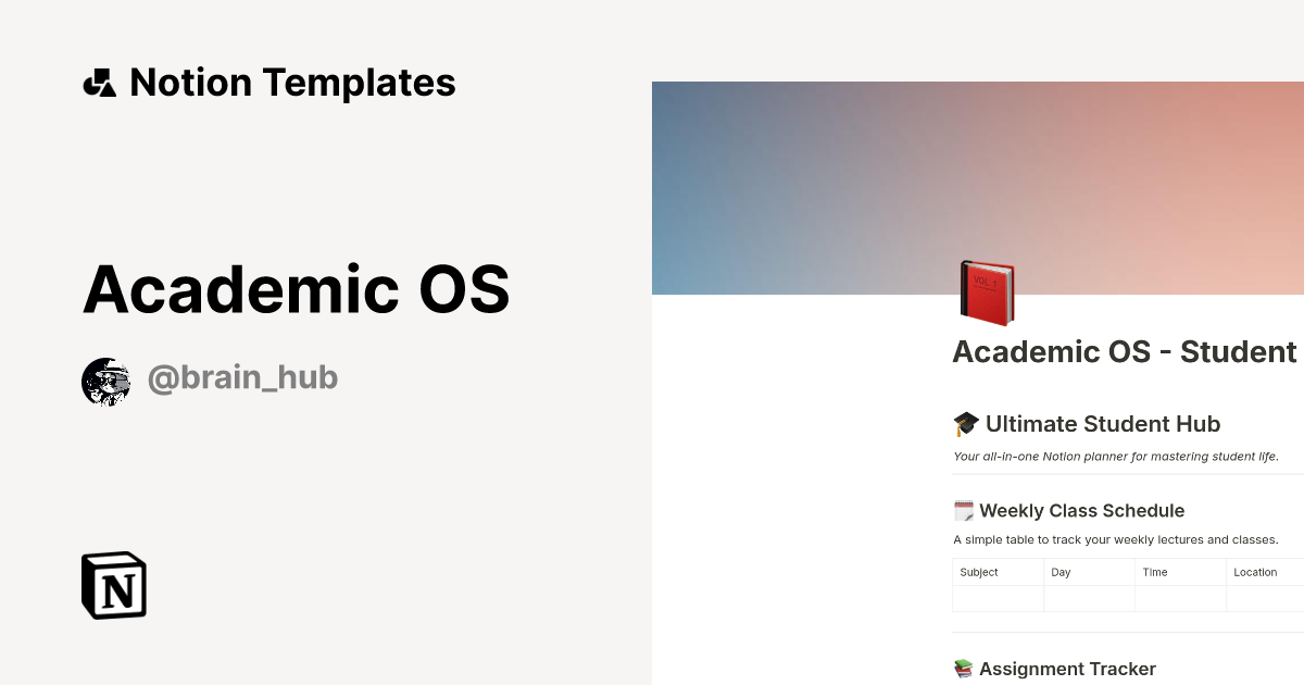 Academic OS Template | Notion Marketplace