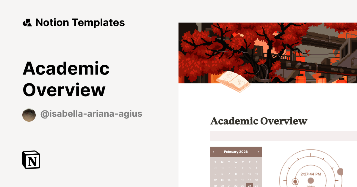 Academic Overview Template By Isabella Ariana Agius Notion Marketplace