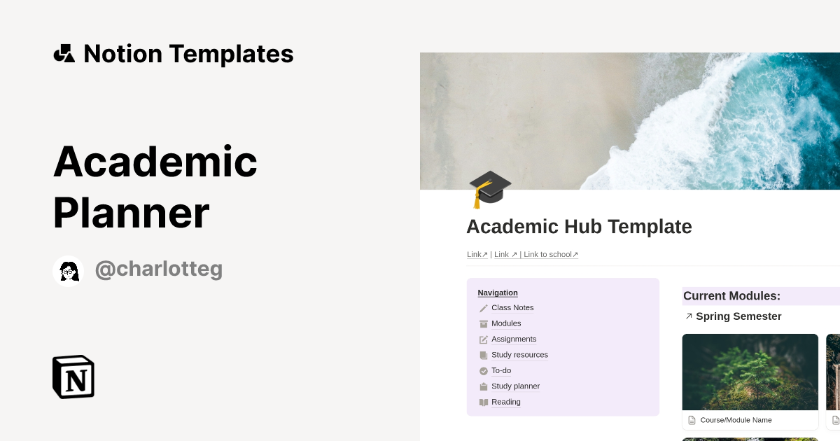 Academic Planner Template | Notion Marketplace