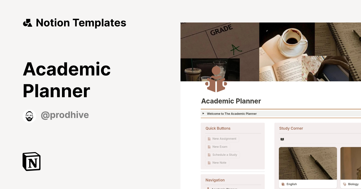 Academic Planner Template by Amr Sayed | Notion Marketplace