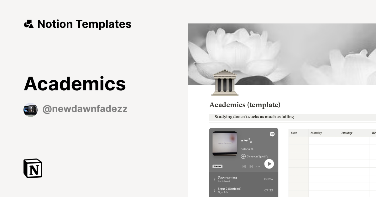 Academics Template | Notion Marketplace