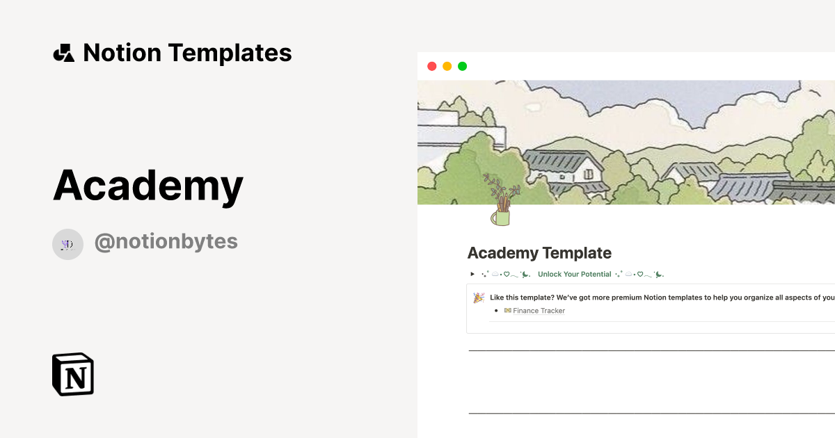 Academy Template by Notion Bytes | Notion Marketplace