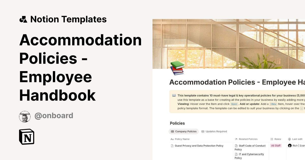 Accommodation Policies - Employee Handbook Template by Onboarding ...