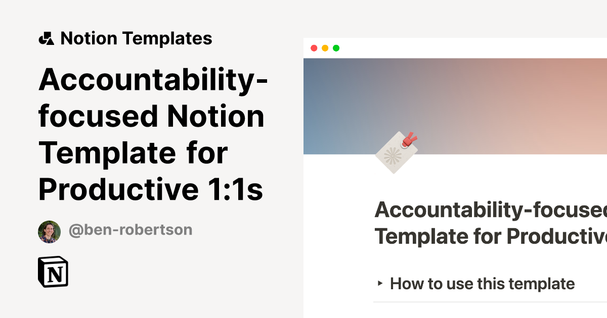 Accountability-focused Notion Template for Productive 1:1s Template ...