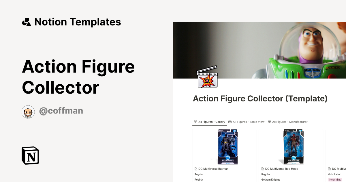 Action Figure Collector Template by Coffman | Notion Marketplace