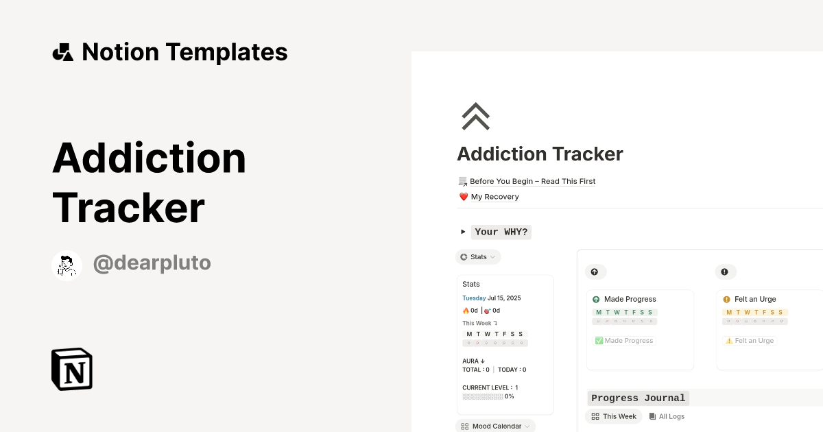 Addiction Tracker Template | Notion Marketplace