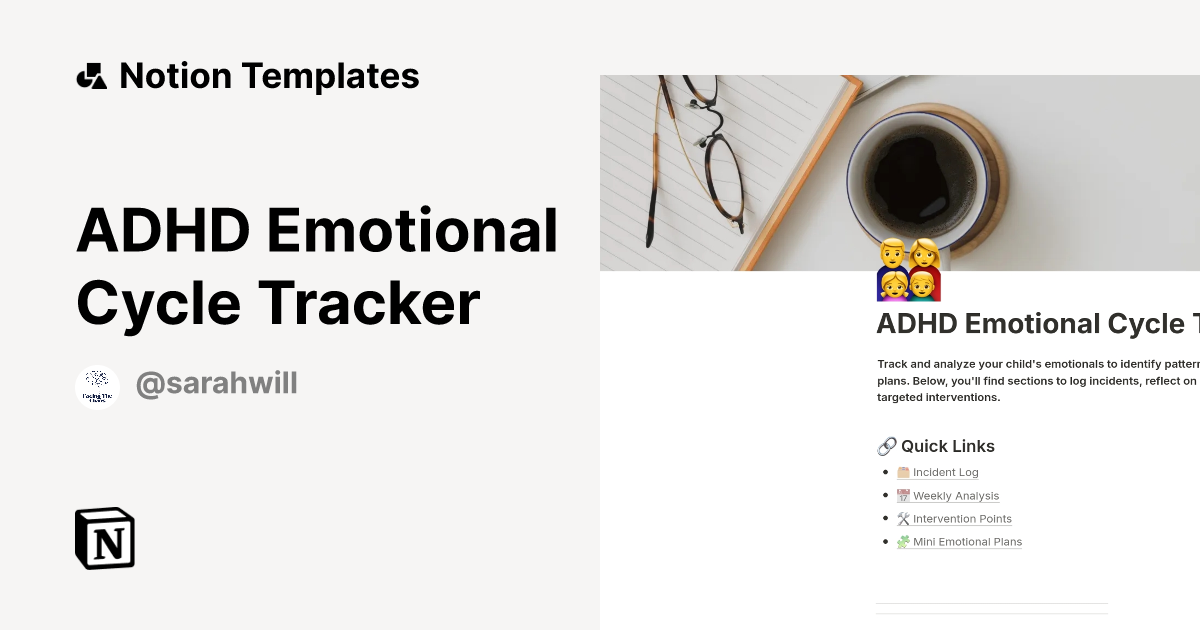 ADHD Emotional Cycle Tracker Template by ADHD Care Intl | Notion ...