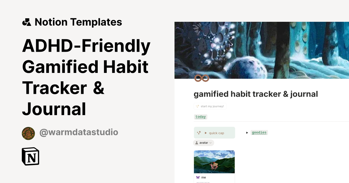 ADHD-Friendly Gamified Habit Tracker & Journal Template | Notion ...
