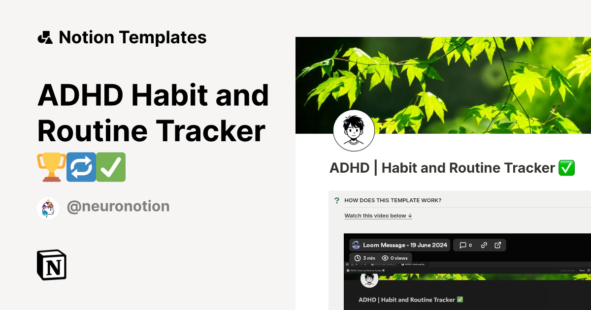 ADHD Habit and Routine Tracker 🏆🔁 Template | Notion Marketplace