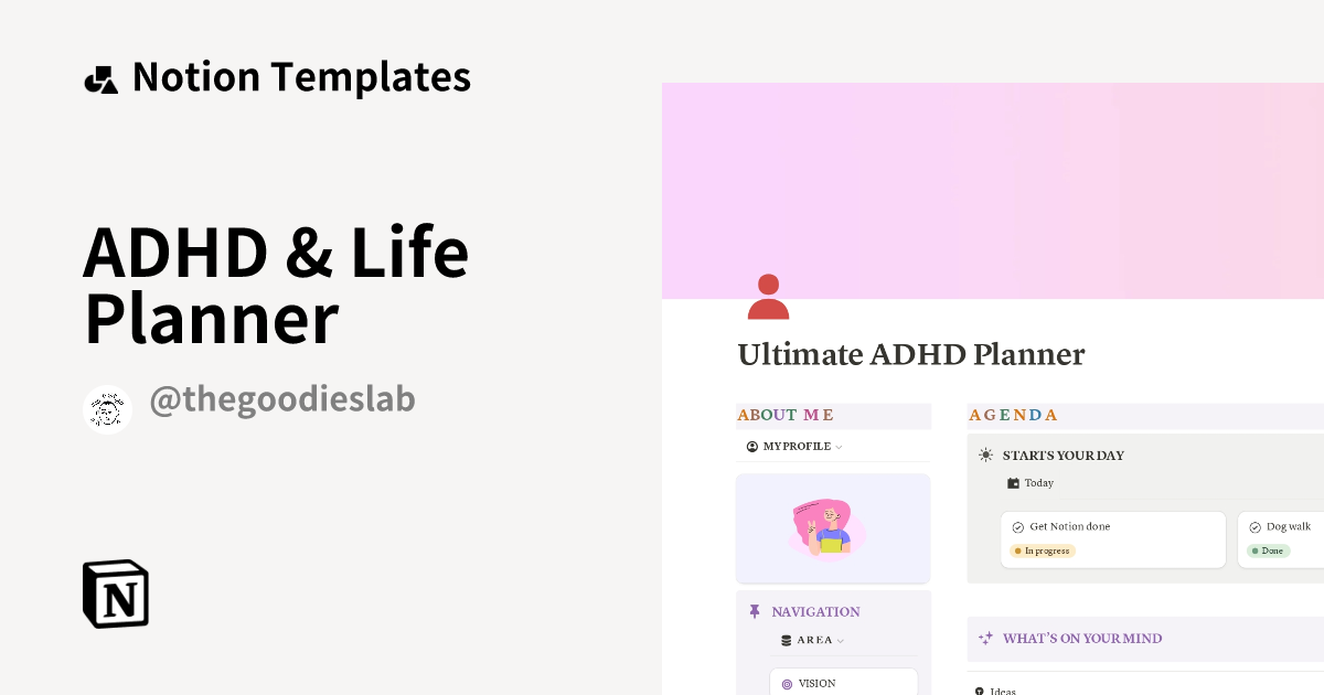 ADHD & Life Planner Template | Notion Marketplace