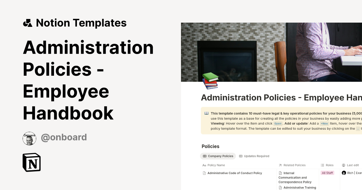 Administration Policies - Employee Handbook Template | Notion Marketplace