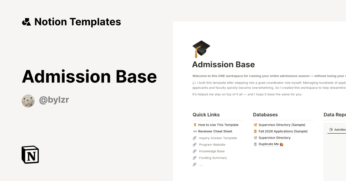 Admission Base Template by syuu-syuu | Notion Marketplace