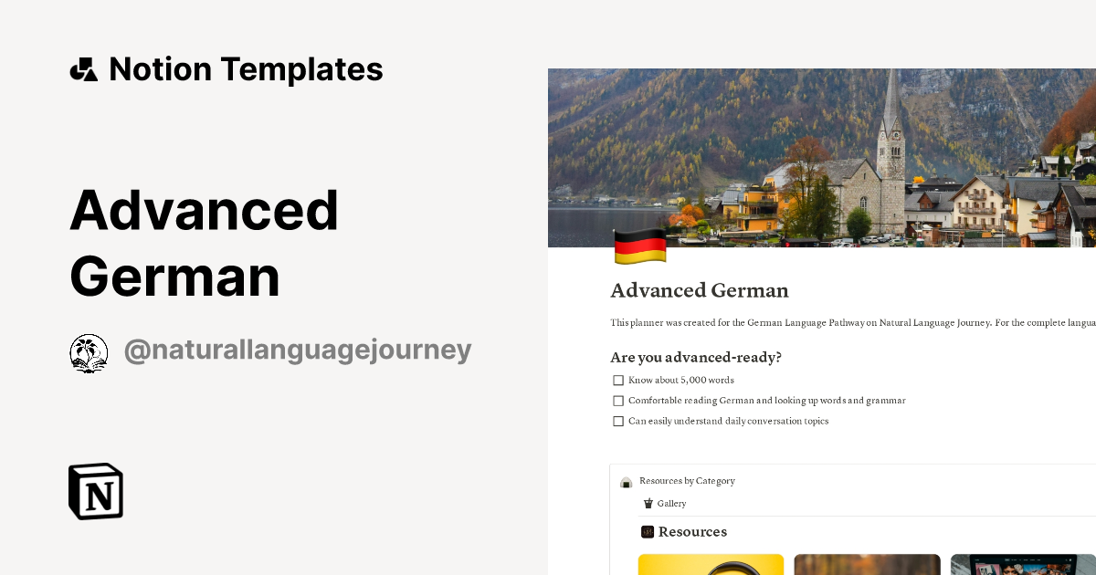 Advanced German Template | Notion Marketplace