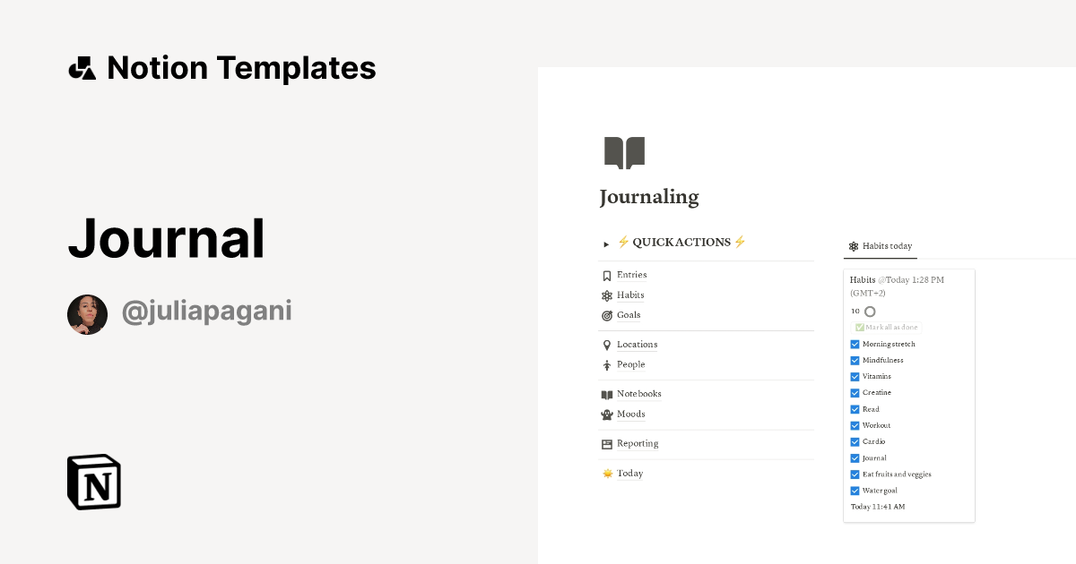 Journal Template | Notion Marketplace