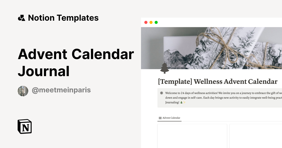Advent Calendar Journal Template | Notion Marketplace