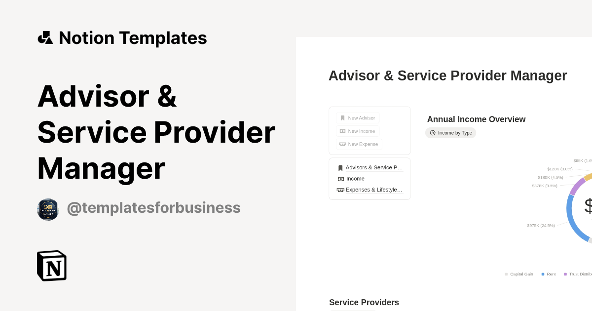 Advisor & Service Provider Manager Template by Templates for business ...