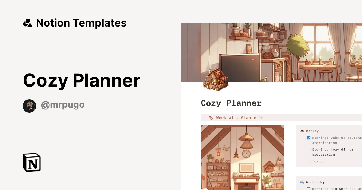 Cozy Planner Template | Notion Marketplace