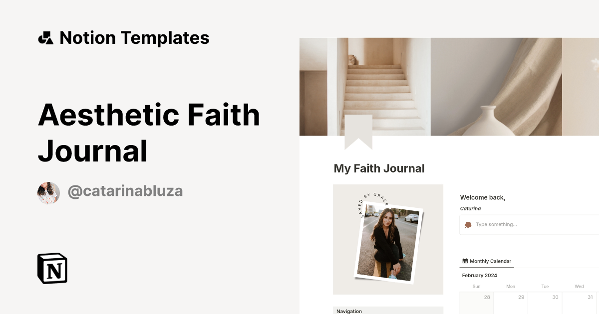 Aesthetic Faith Journal Template | Notion Marketplace